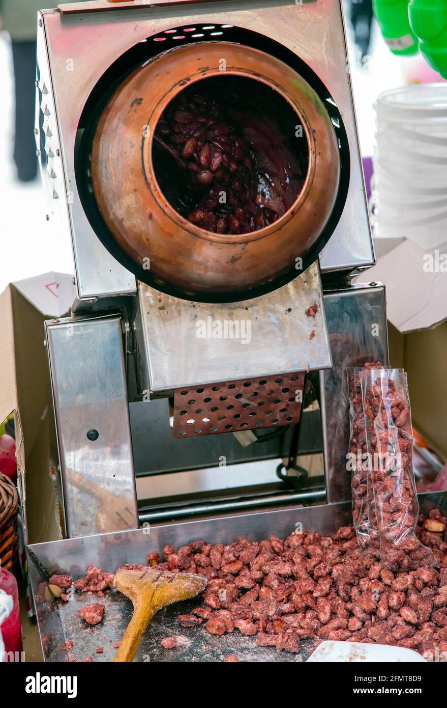 almonds making machine, very typical use carnivals Stock Photo - Alamy