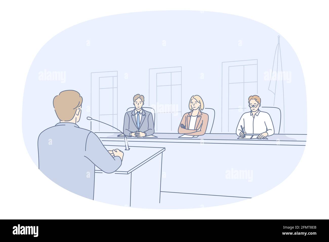Audience public speaker cartoon Cut Out Stock Images & Pictures - Alamy
