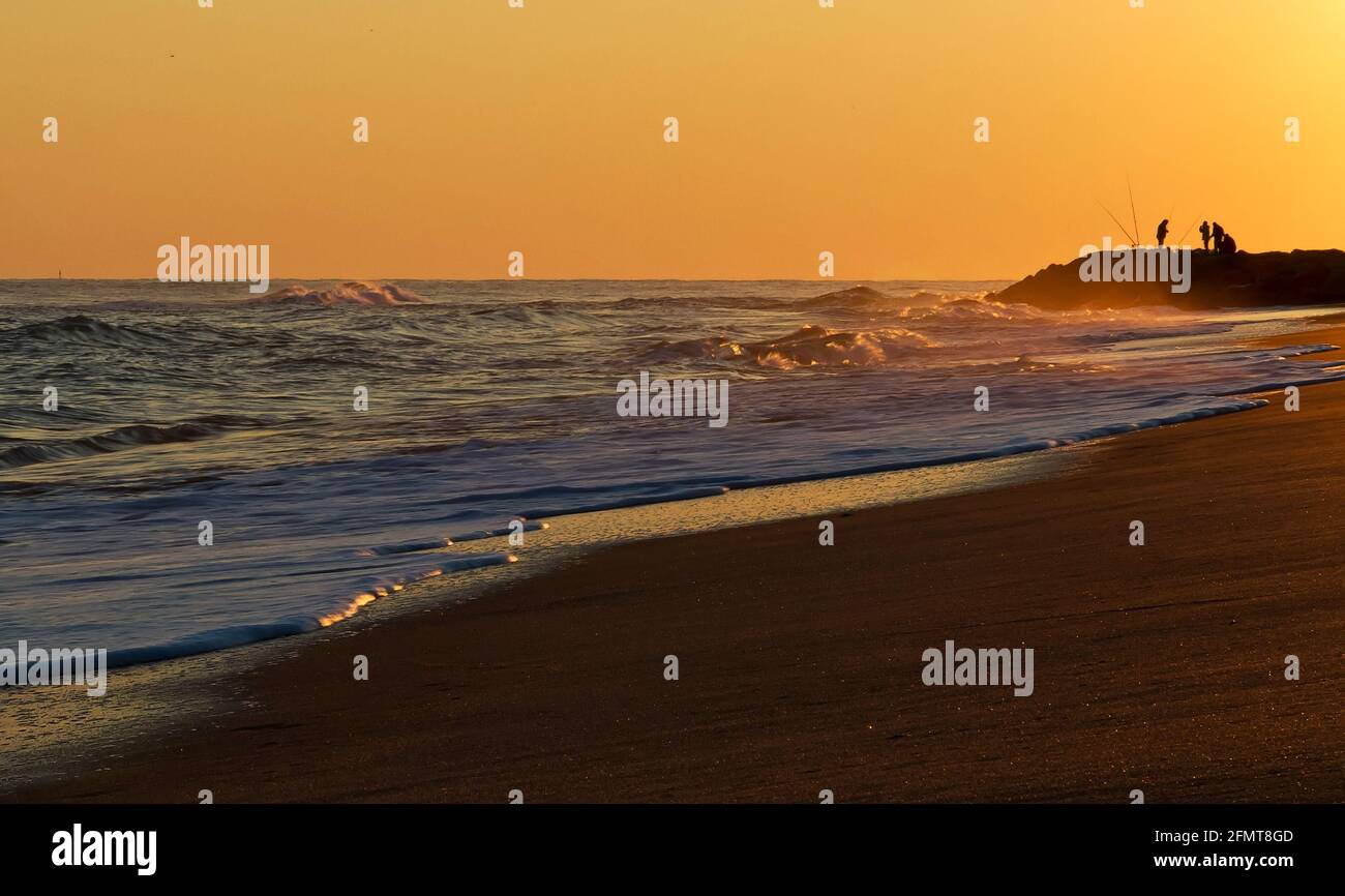 Sunset on the Mediterranean Sea, Spain. Very close to Barcelona Stock ...