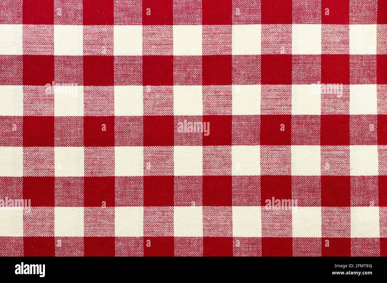 checkered tablecloth res color red and white background texture Stock ...