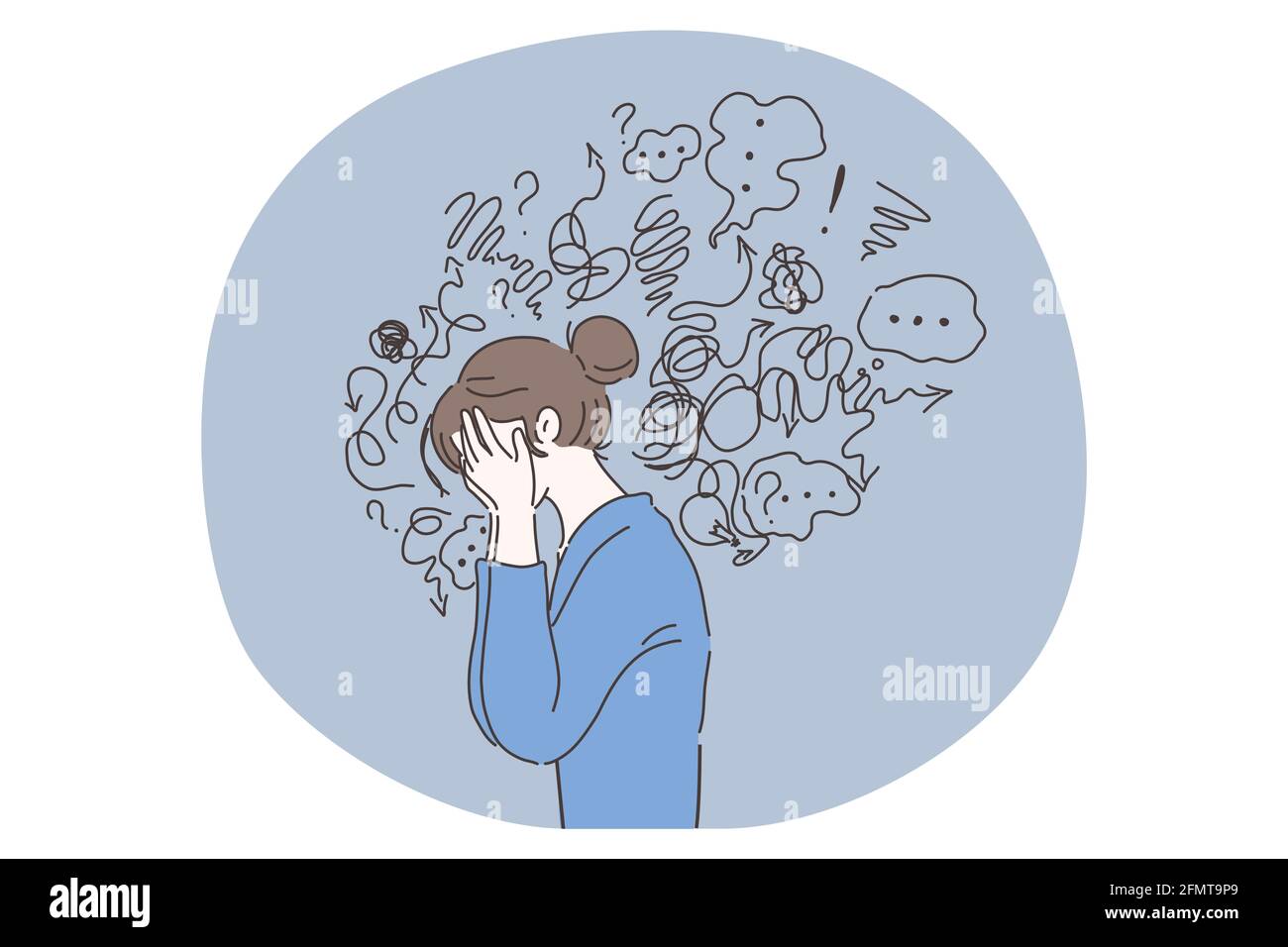 Depression sadness girl crying Stock Vector Images - Alamy