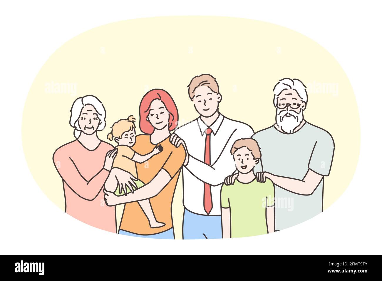 Happy family, parenthood, generations, children concept Stock Vector ...