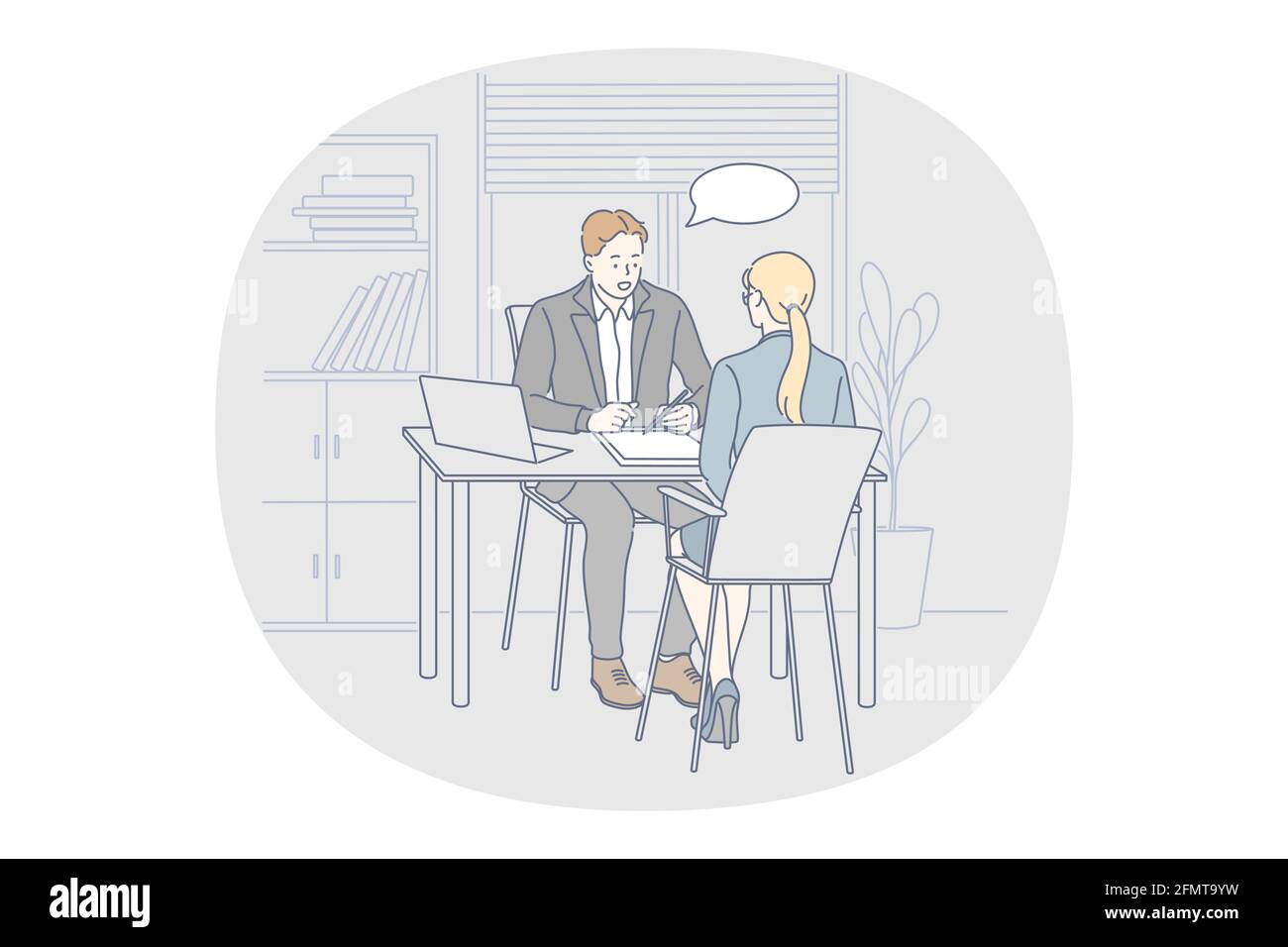 Job interview conversation hr Stock Vector Images - Alamy