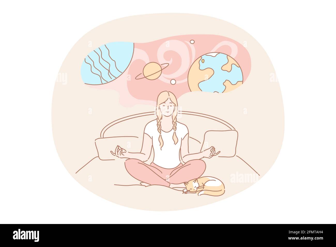 Yoga, meditation, imagination concept Stock Vector Image & Art - Alamy