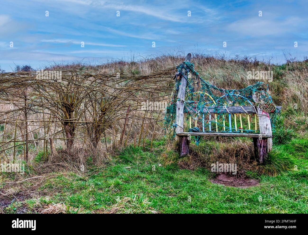 Colorful country bench out on a rural hiking trail Stock Photo - Alamy
