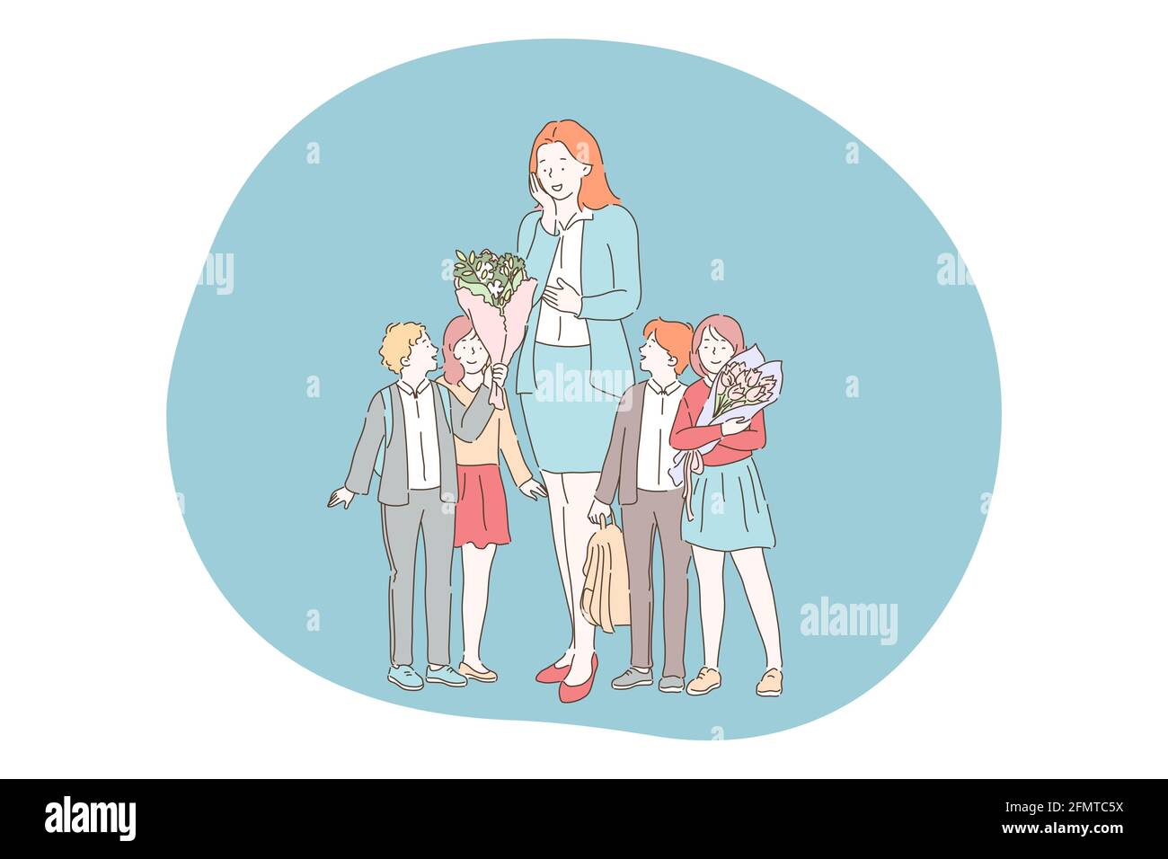 Smiling pupils Cut Out Stock Images & Pictures - Alamy