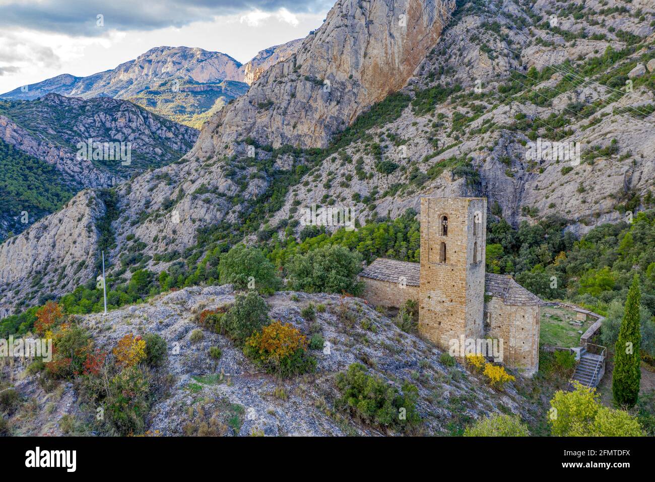 The church of Sant Andreu del Castell de Tona, in the Catalan region of ...