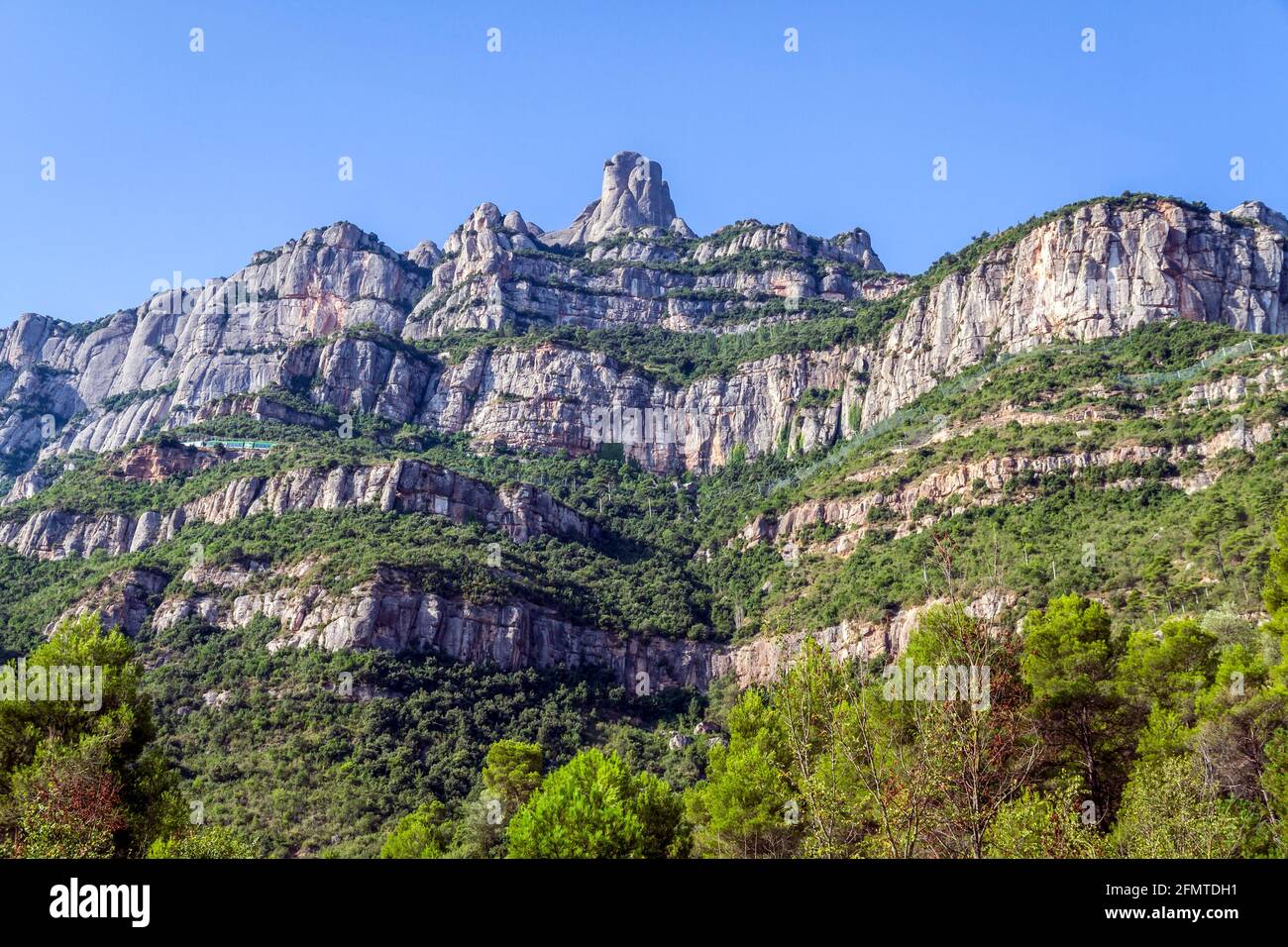 Montserrat is a mountain odd shape mountain at Barcelona, Spain ...