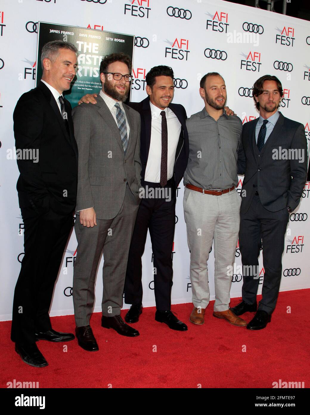 LOS ANGELES - NOV 12: Vince Jolivette, Seth Rogen, James Franco, Evan Goldberg, James Weaver at ...