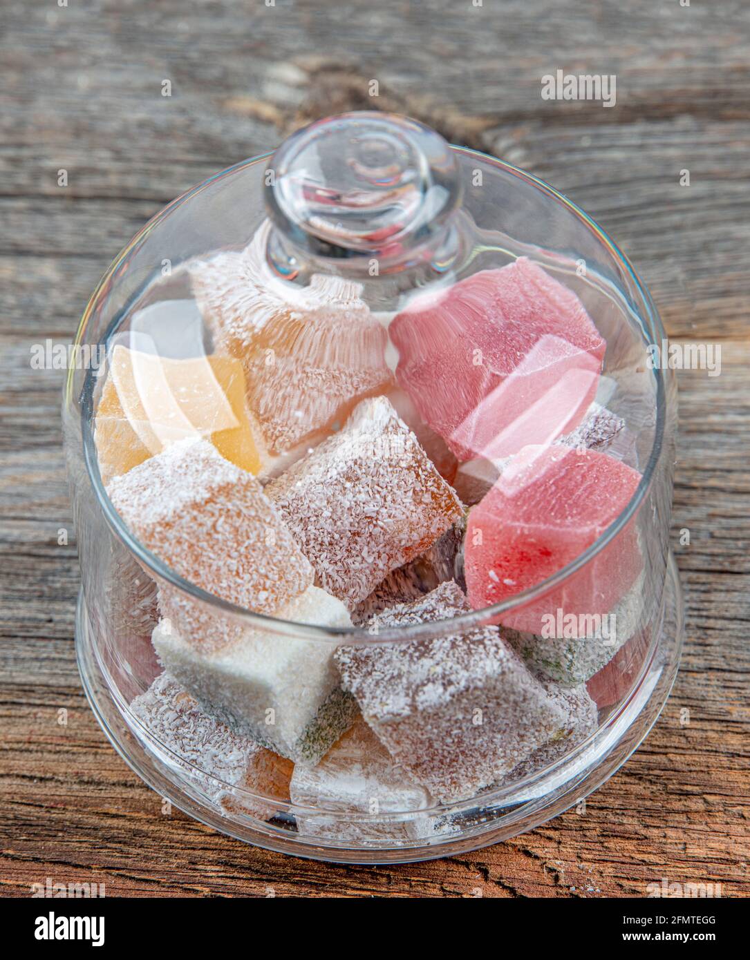 Turkish delight colorful jelly cubes called lokum. Variety of Turkish ...