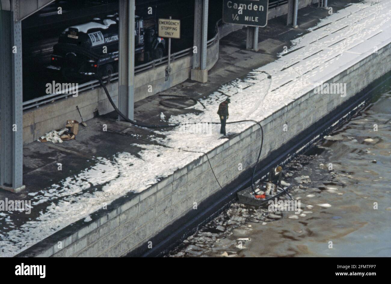 Polluted water in the river, Philadelphia PA, USA, 1977 Stock Photo - Alamy