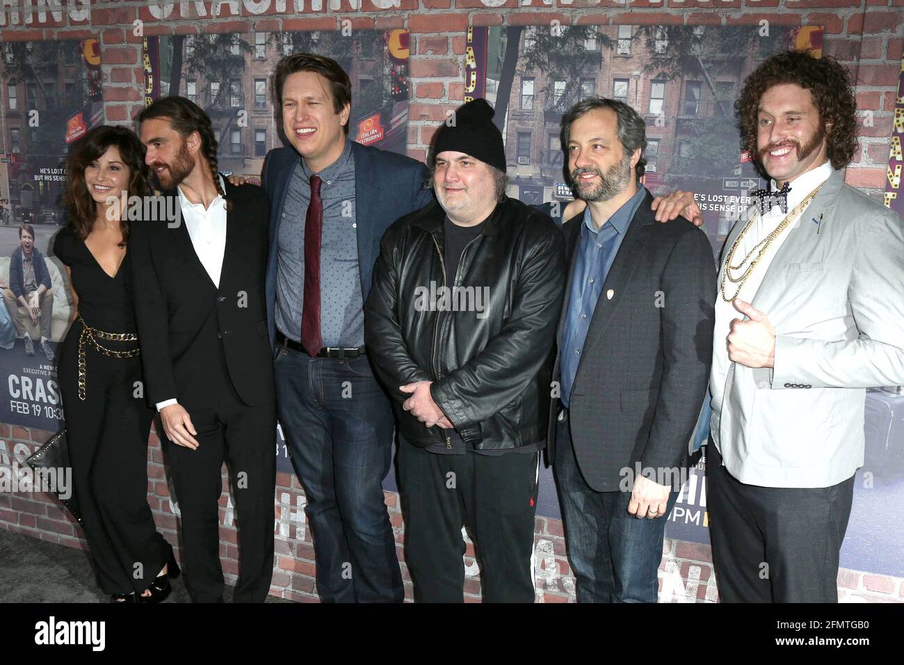 LOS ANGELES - FEB 15: Gina Gershon, George Basil, Pete Holmes, Artie Lange, Judd Apatow, T.J ...