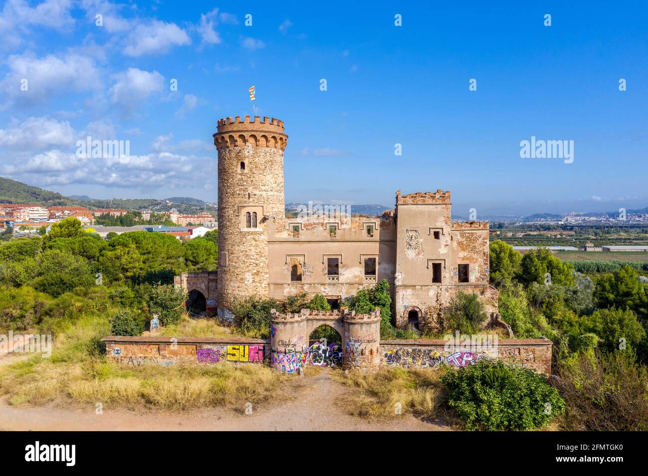 Santa Coloma de Cervello, Spain - August 27, 2020: Medieval castle of ...