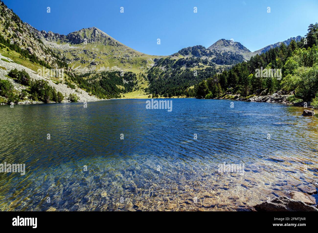 Lake National Park Aiguestortes Estany Llong to 2000 m. high Stock ...