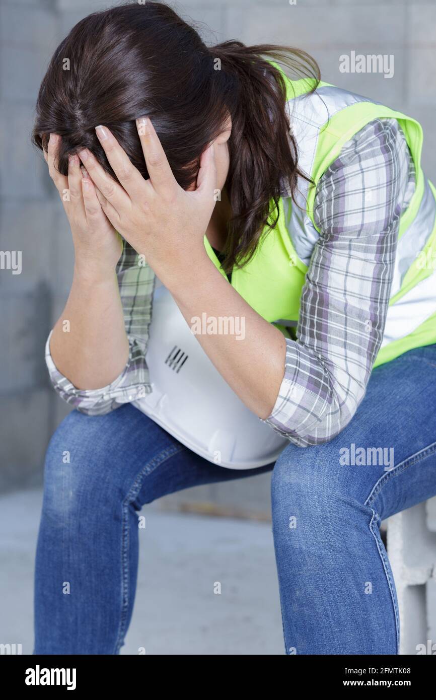 Tired dirty worker takes off hi-res stock photography and images - Alamy