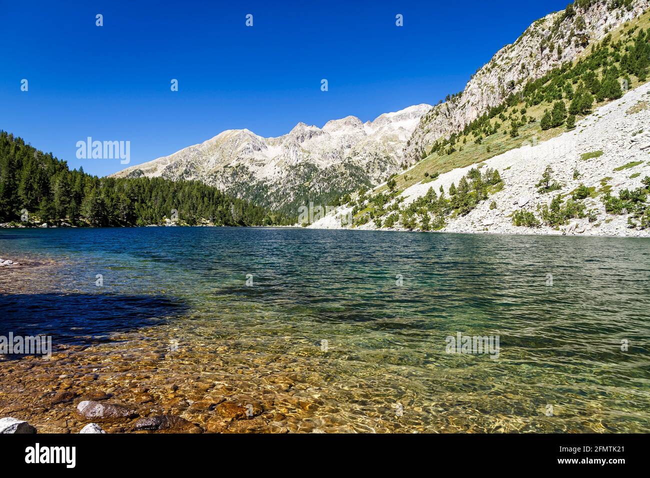 Lake National Park Aiguestortes Estany Llong to 2000 m. high Stock ...
