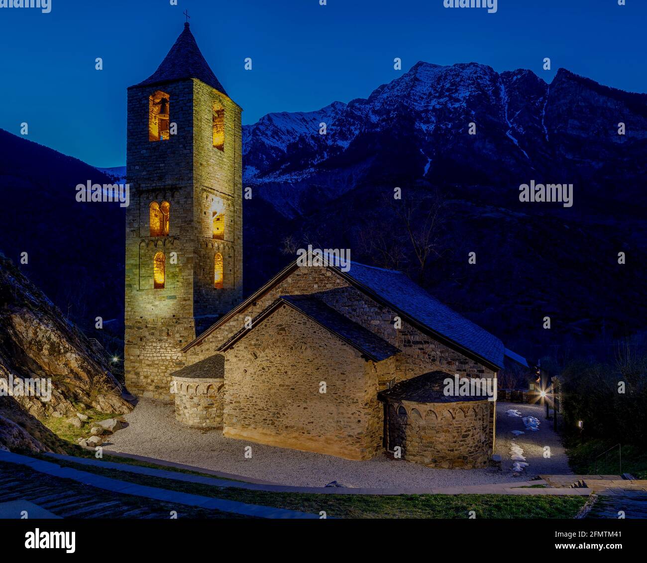 Roman Church of Sant Joan de Boi, in the Boi Valley, (Catalonia - Spain ...