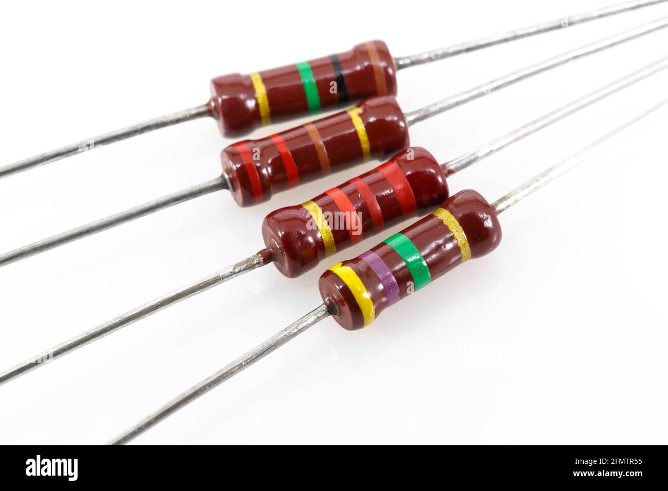 Coal electronic resistance of a quarter watt white isolated background ...