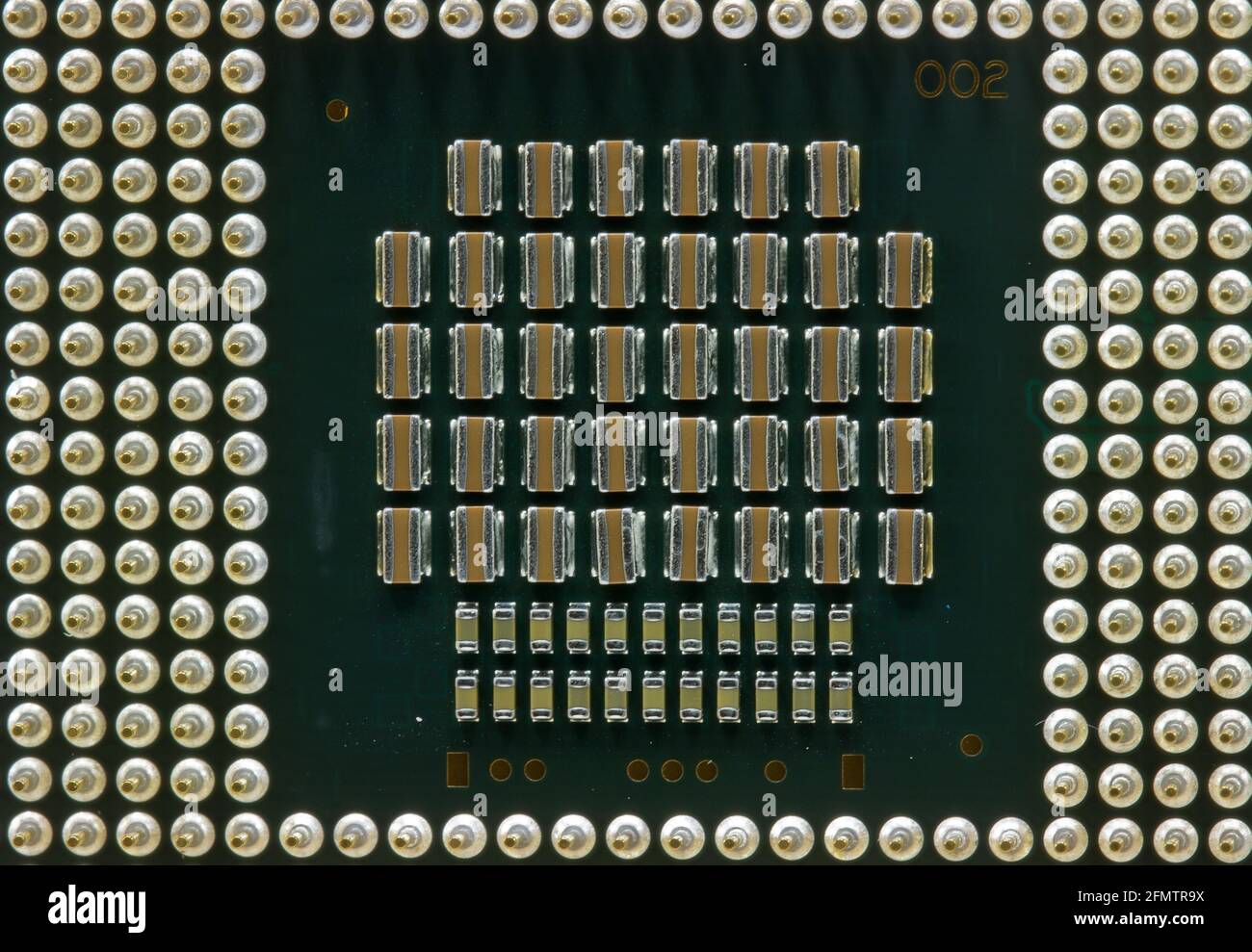 CPU, the rear view of the filter capacitors Stock Photo - Alamy