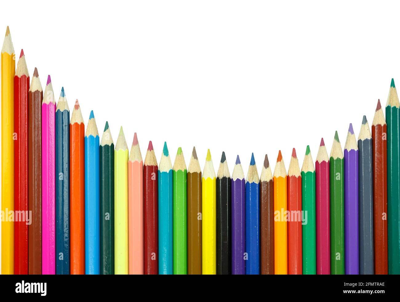 bunch of colored pencils isolated on white background Stock Photo - Alamy
