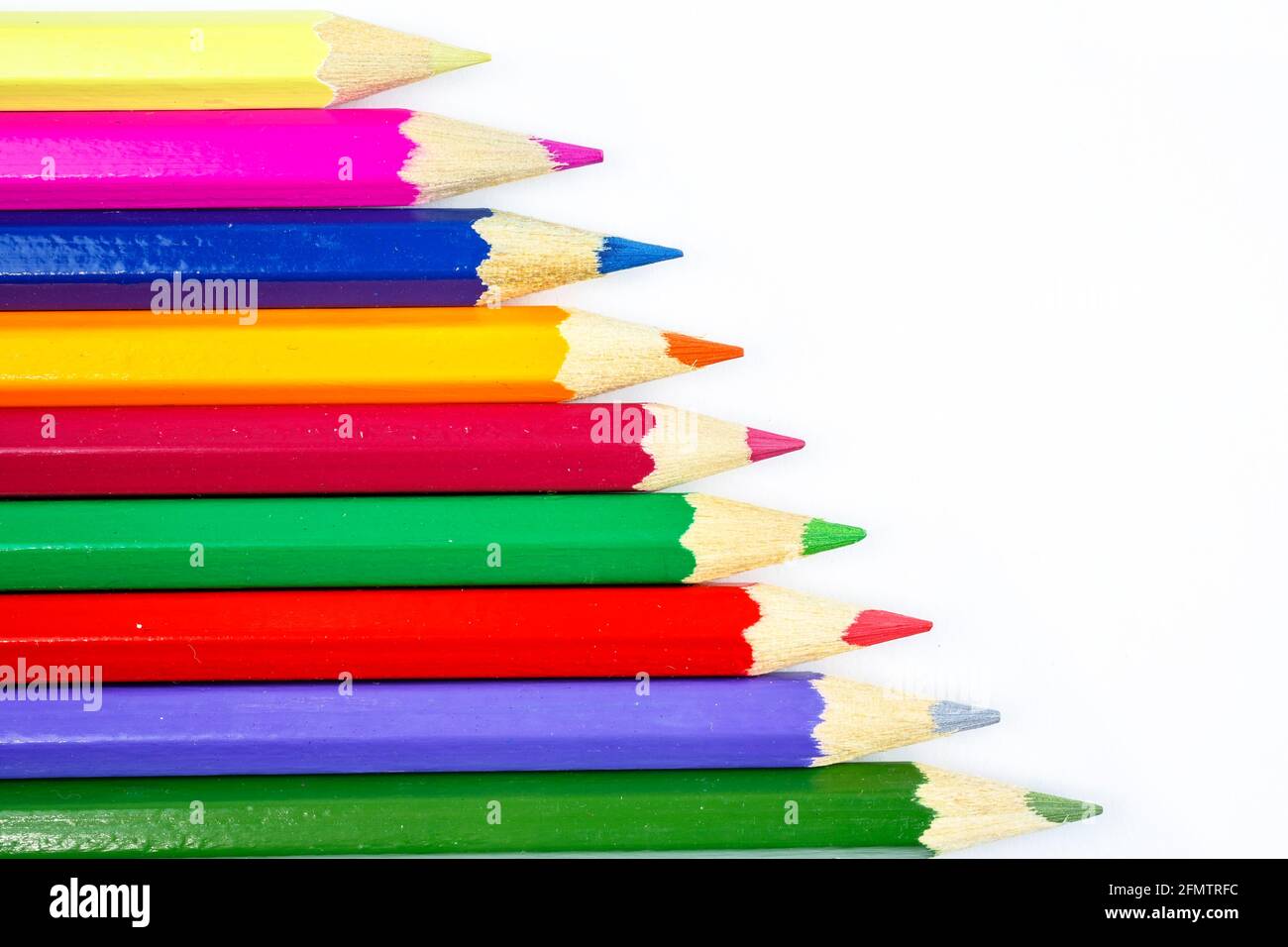 bunch of colored pencils isolated on white background Stock Photo - Alamy