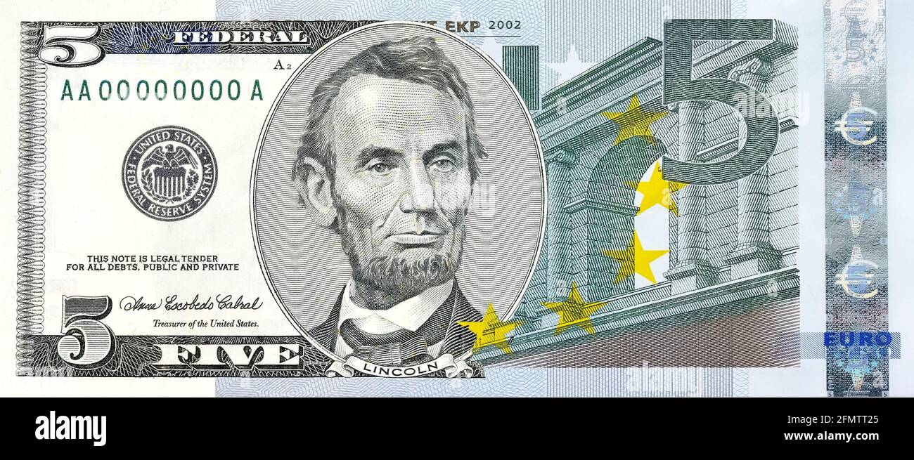 Bill of former U.S. president. Abraham Lincoln five-dollar bill ... Bill of former U.S. president. Abraham Lincoln five-dollar bill ...