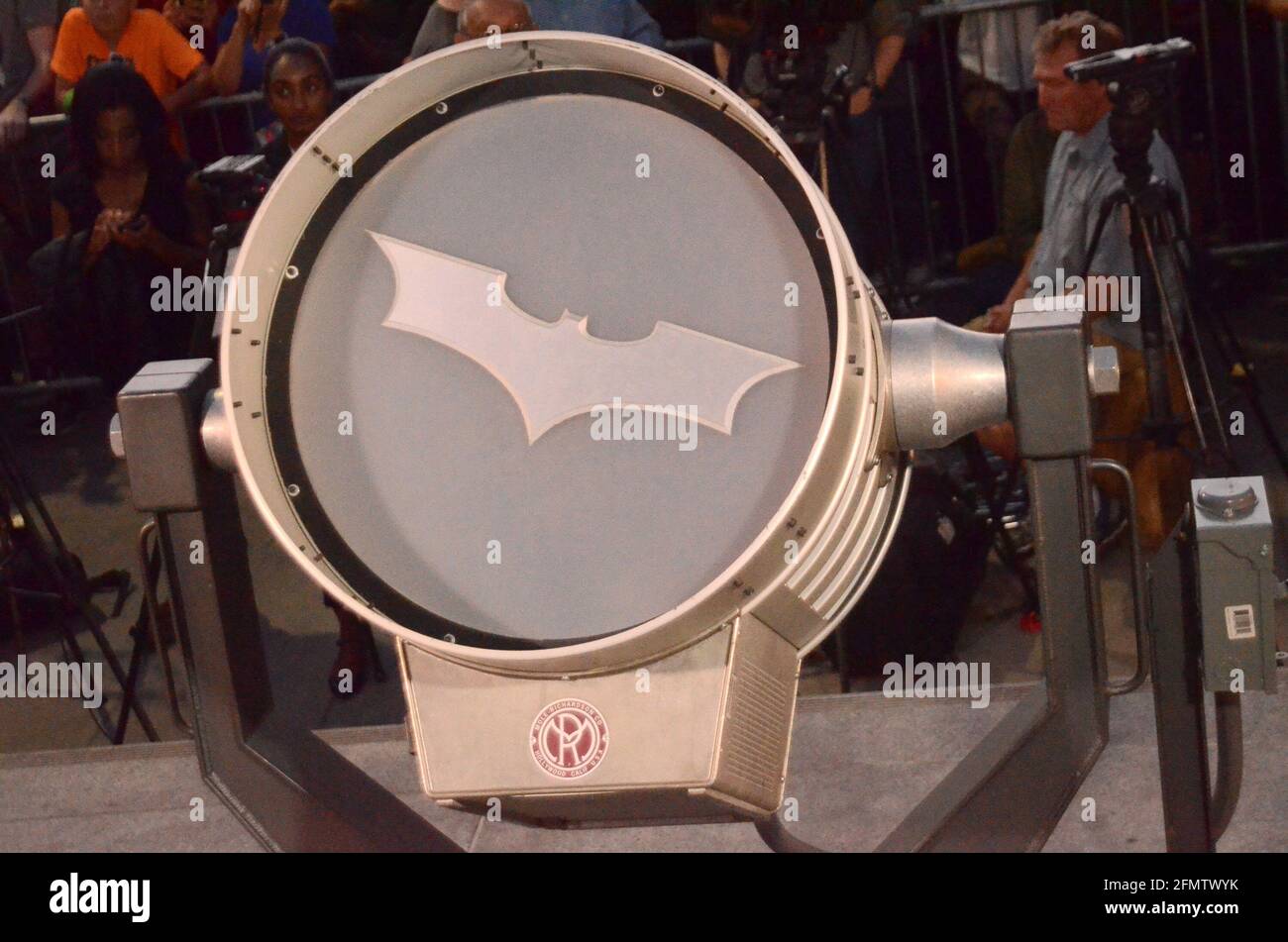 Bat signal lighting to honor adam west hi-res stock photography and ...