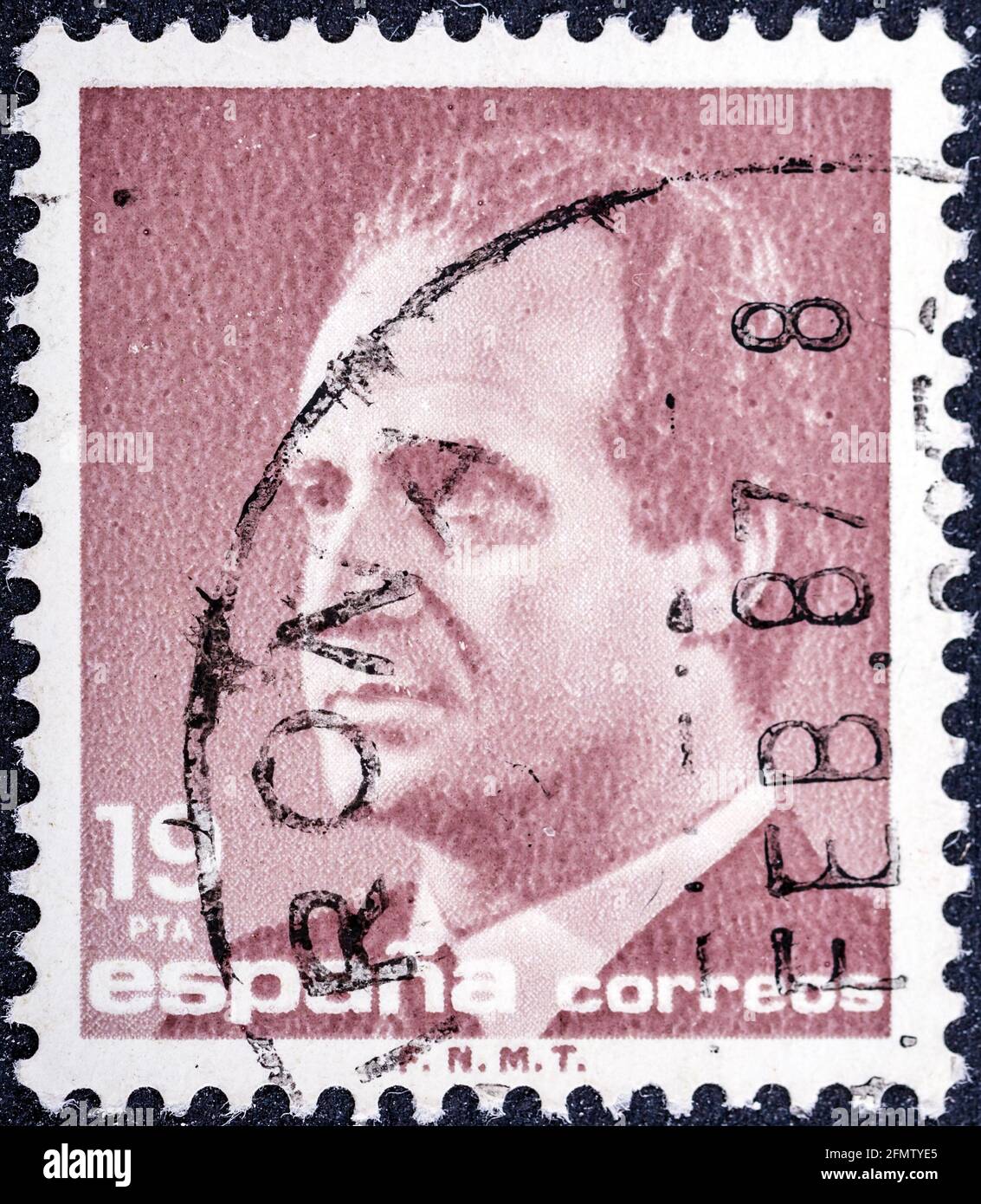 SPAIN-CIRCA 1990: A stamp printed in Spain shows image portrait Juan ...