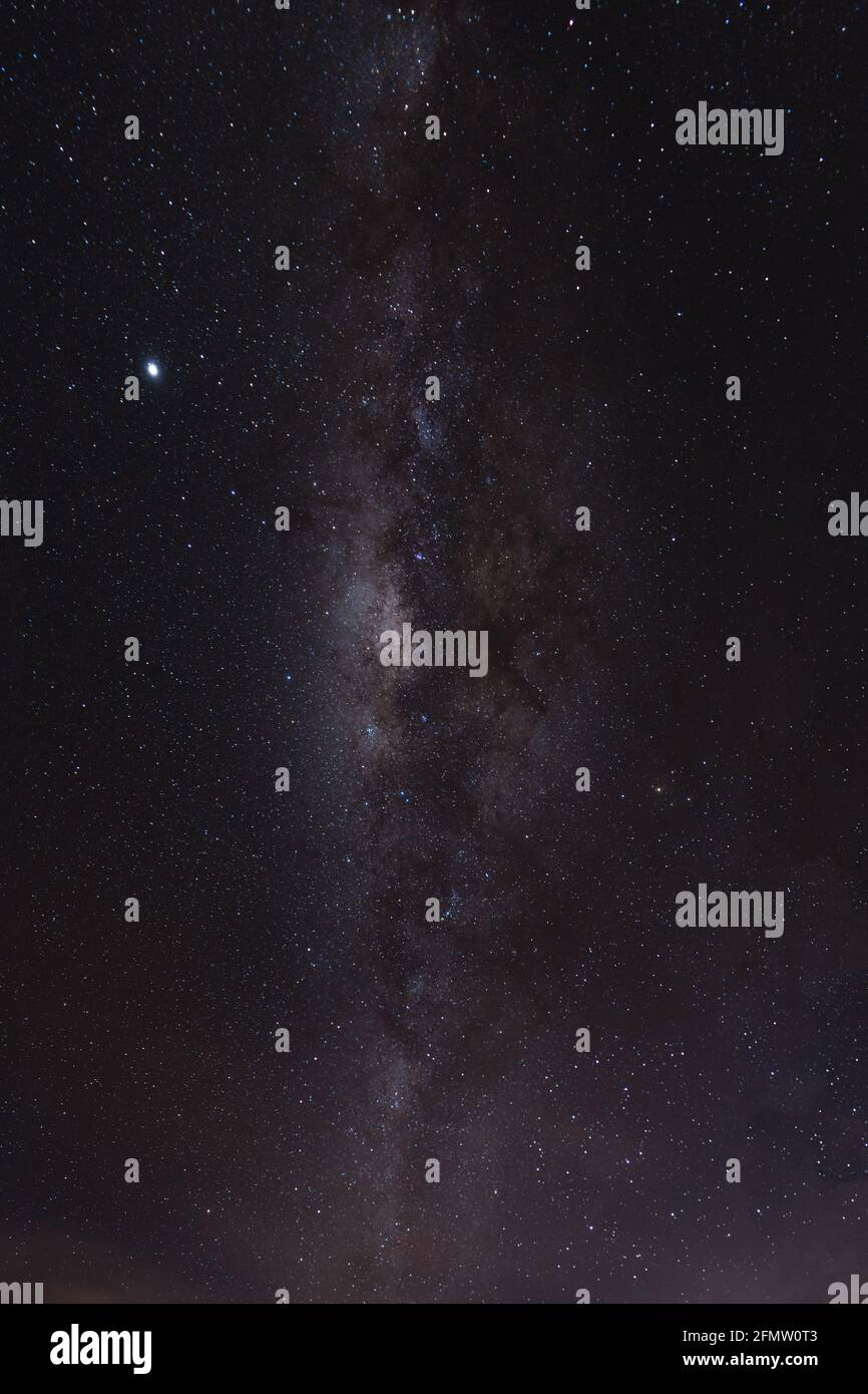 Milky way with mars with blue tones Stock Photo - Alamy