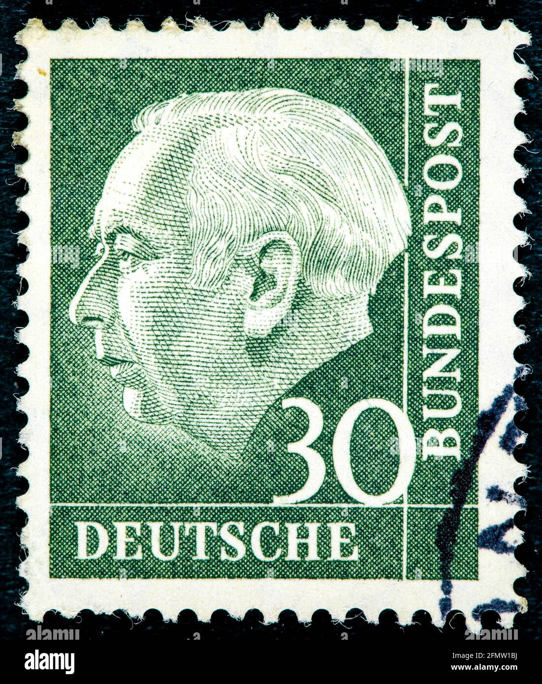 GERMANY - CIRCA 1954: A stamp printed in Germany shows the first ...