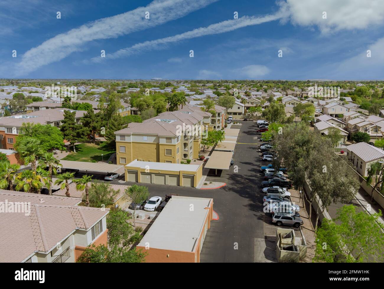 Panorama Avondale small town of the aerial view at roofs of houses near ...