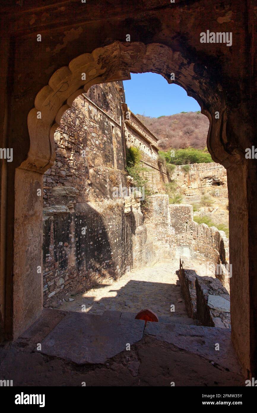 Taragarh fort in Bundi town, typical medieval fortress in Rajasthan ...