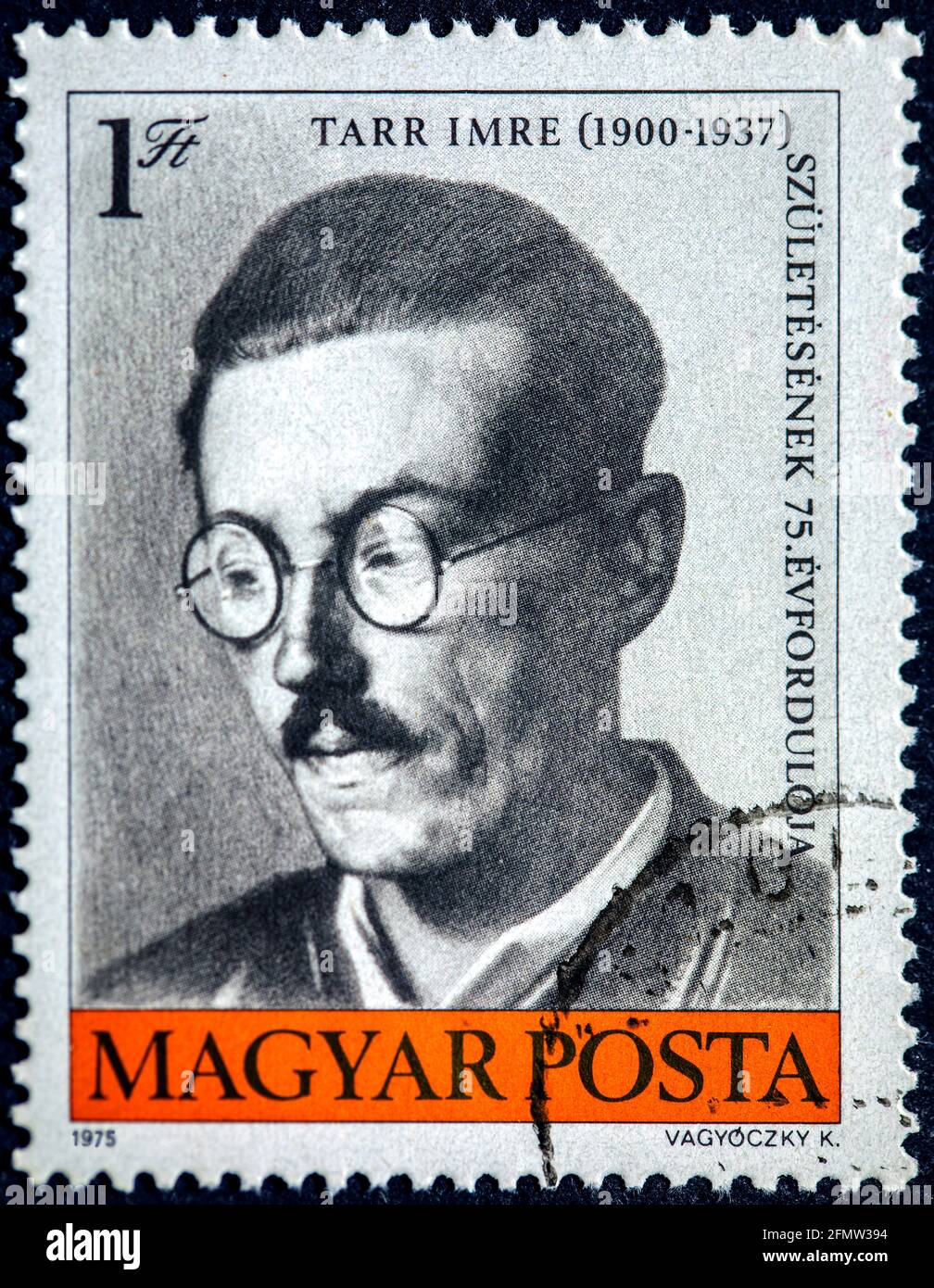 Hungary - CIRCA 1975: A stamp printed by Hungary, shows Imre Tarr - the ...