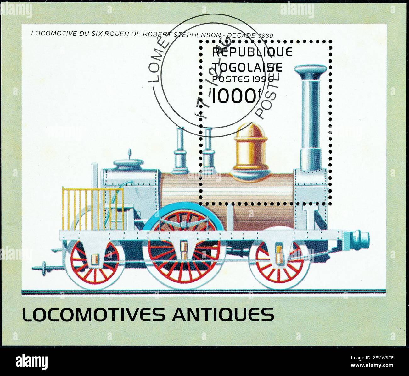 TOGO - CIRCA 1996: A stamp printed in Togo shows an old Robert ...