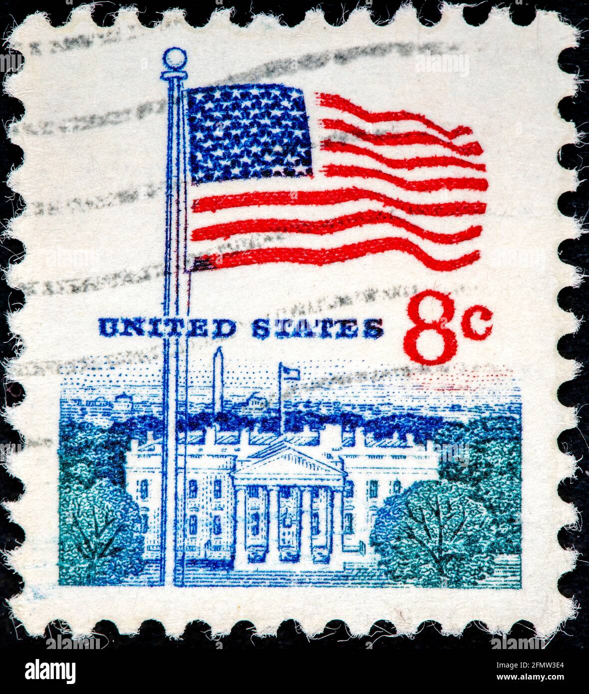 UNITED STATES - CIRCA 1967: stamp printed by United states, shows Flag ...