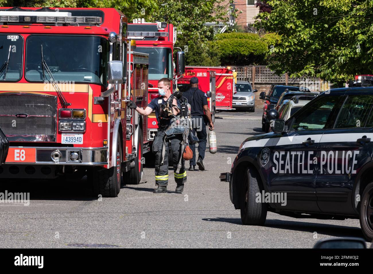 Seattle, USA. 11th May, 2021. Mid-day the Seattle Fire Department ...
