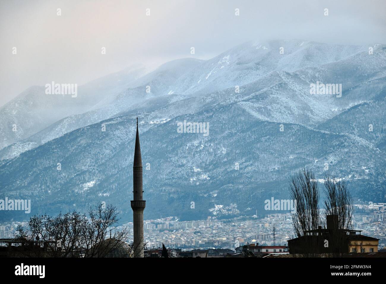 Ulu mountain (uludag) in bursa Turkey during winter and misty view of ...