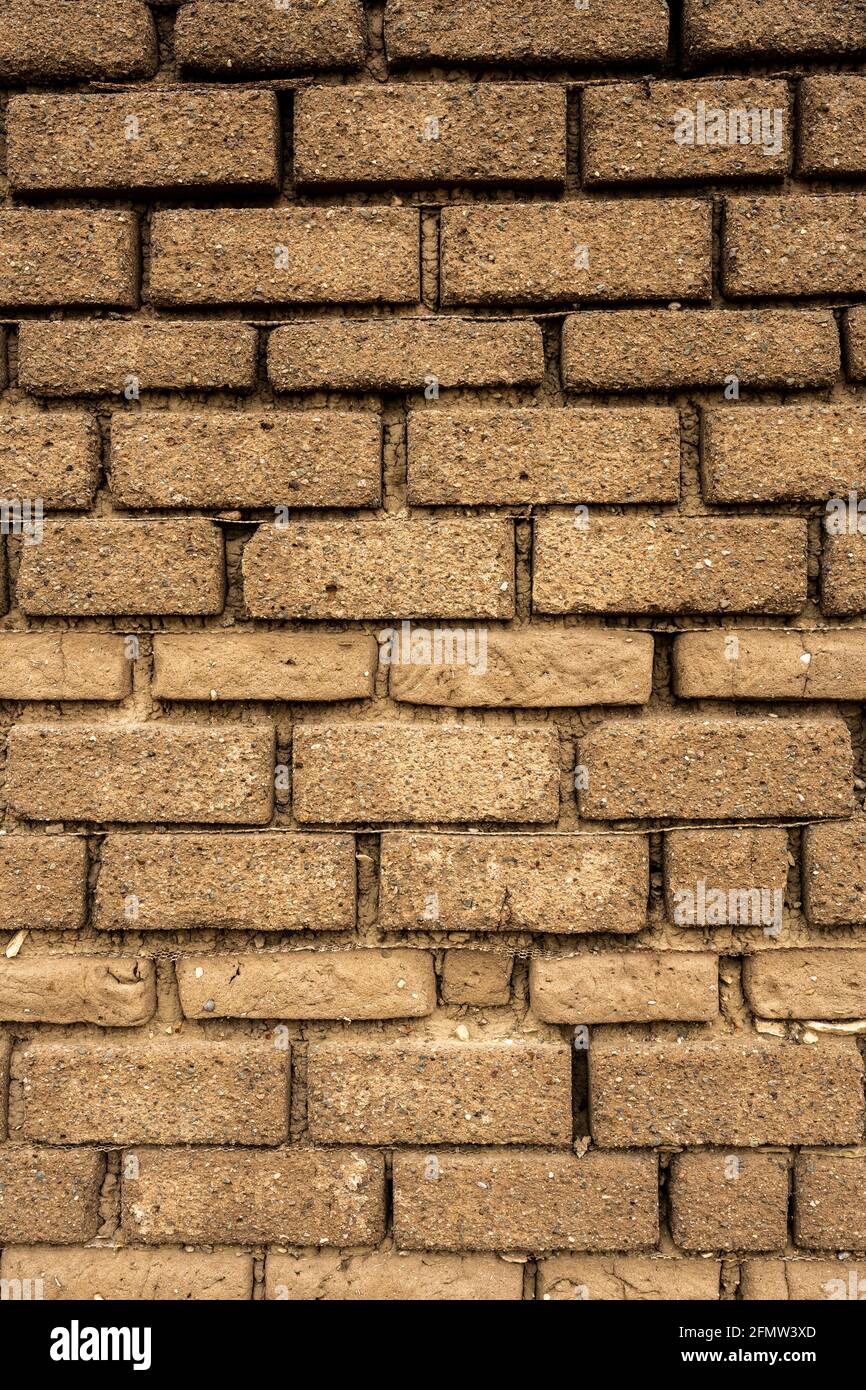 Tan Bricks Stacked Tightly into Wall Background Imate Stock Photo - Alamy