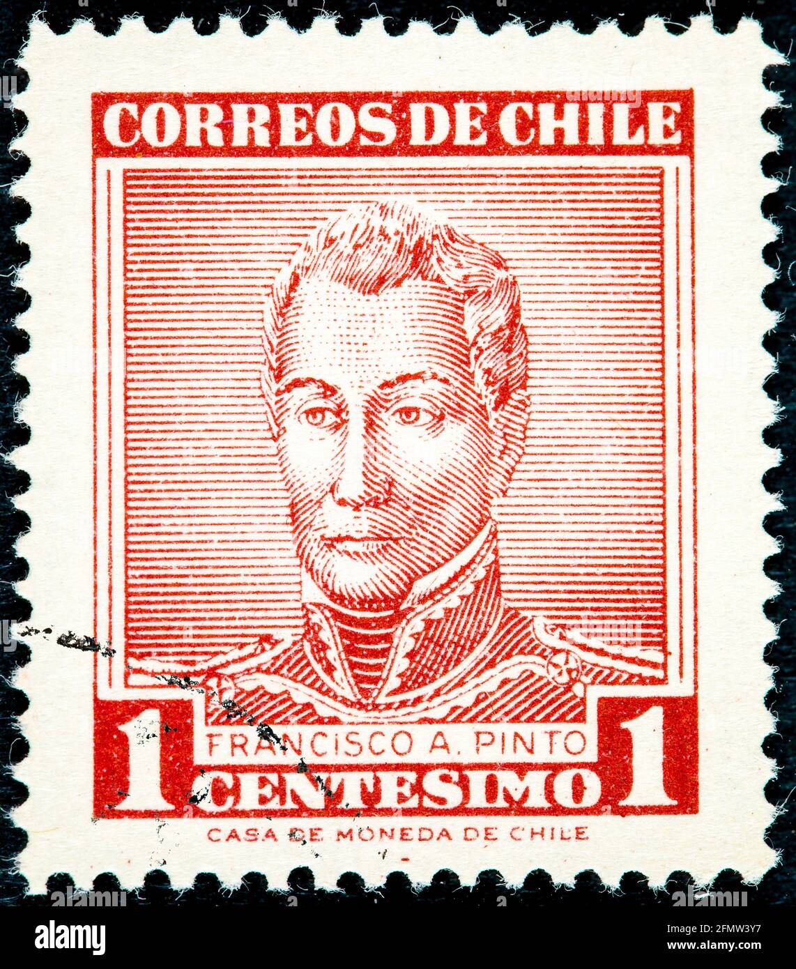 CHILE - CIRCA 1958 : Cancelled postage stamp printed by Chile, that ...