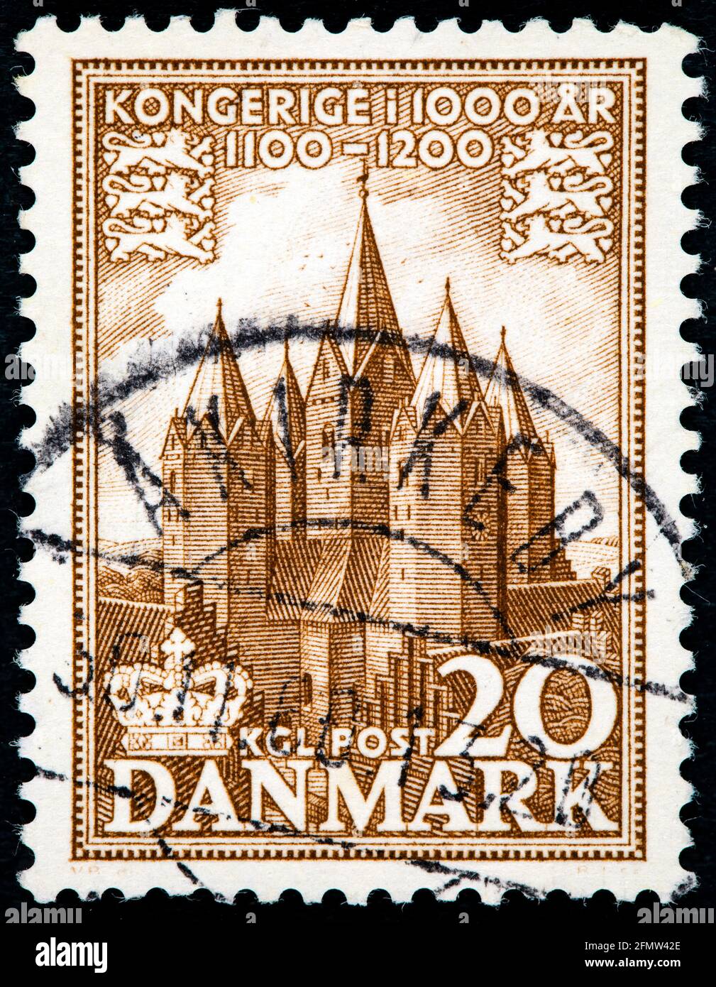 DENMARK - CIRCA 1953: a stamp Denmark 1953 The 1000th Anniversary of ...