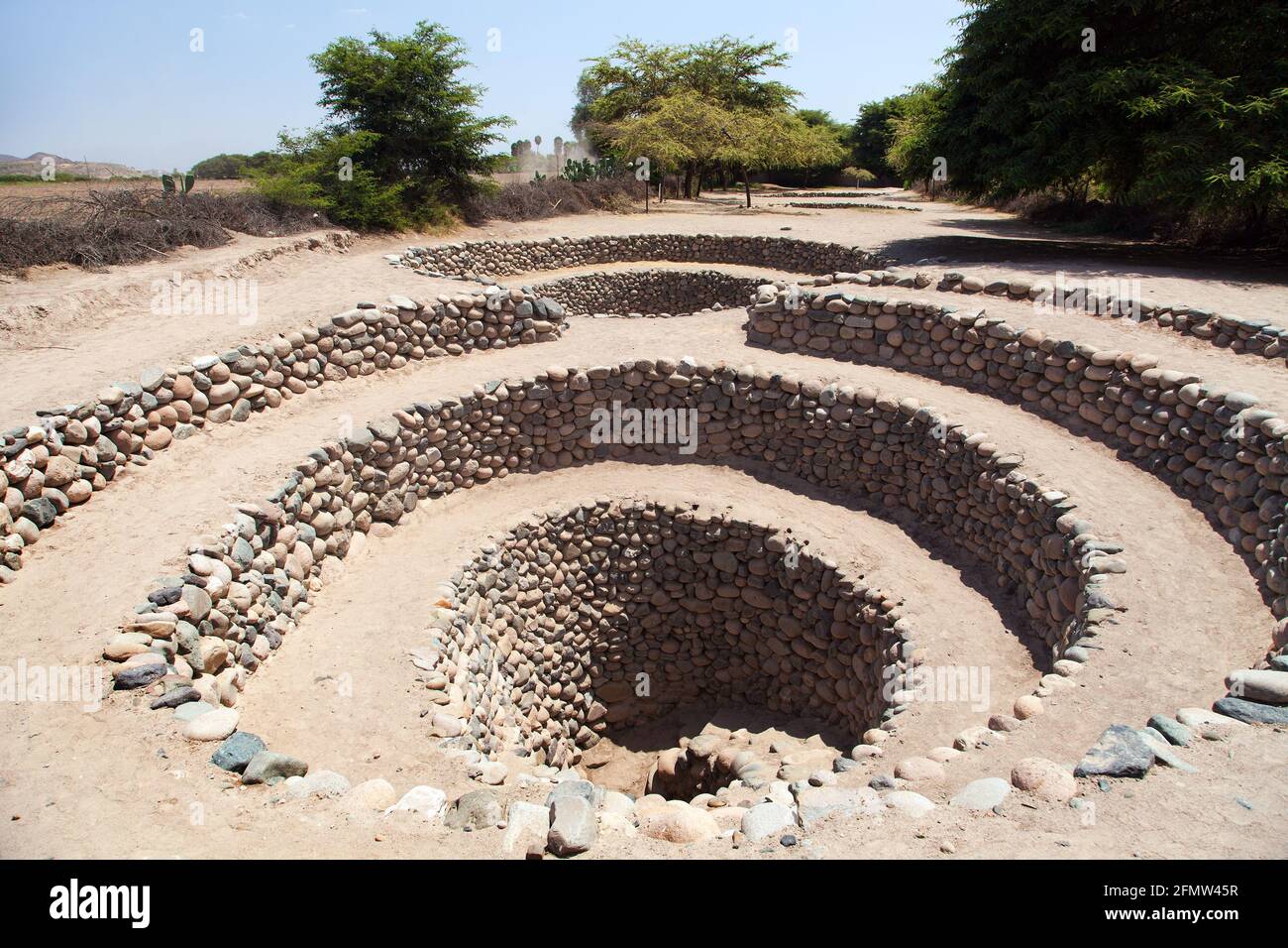 Cantalloc Aqueduct in Nazca or Nazca town, spiral or circle aqueducts ...