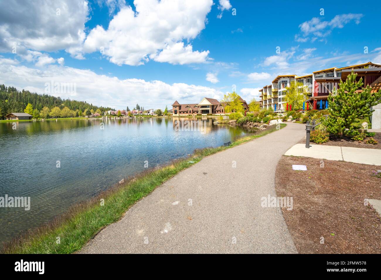 Riverstone public park and lake during spring in the Riverstone ...
