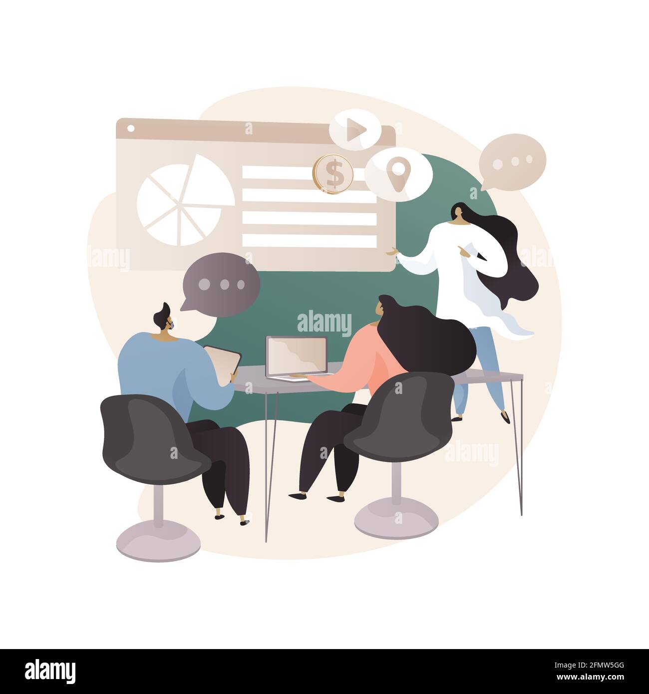 Marketing meetup abstract concept vector illustration Stock Vector ...