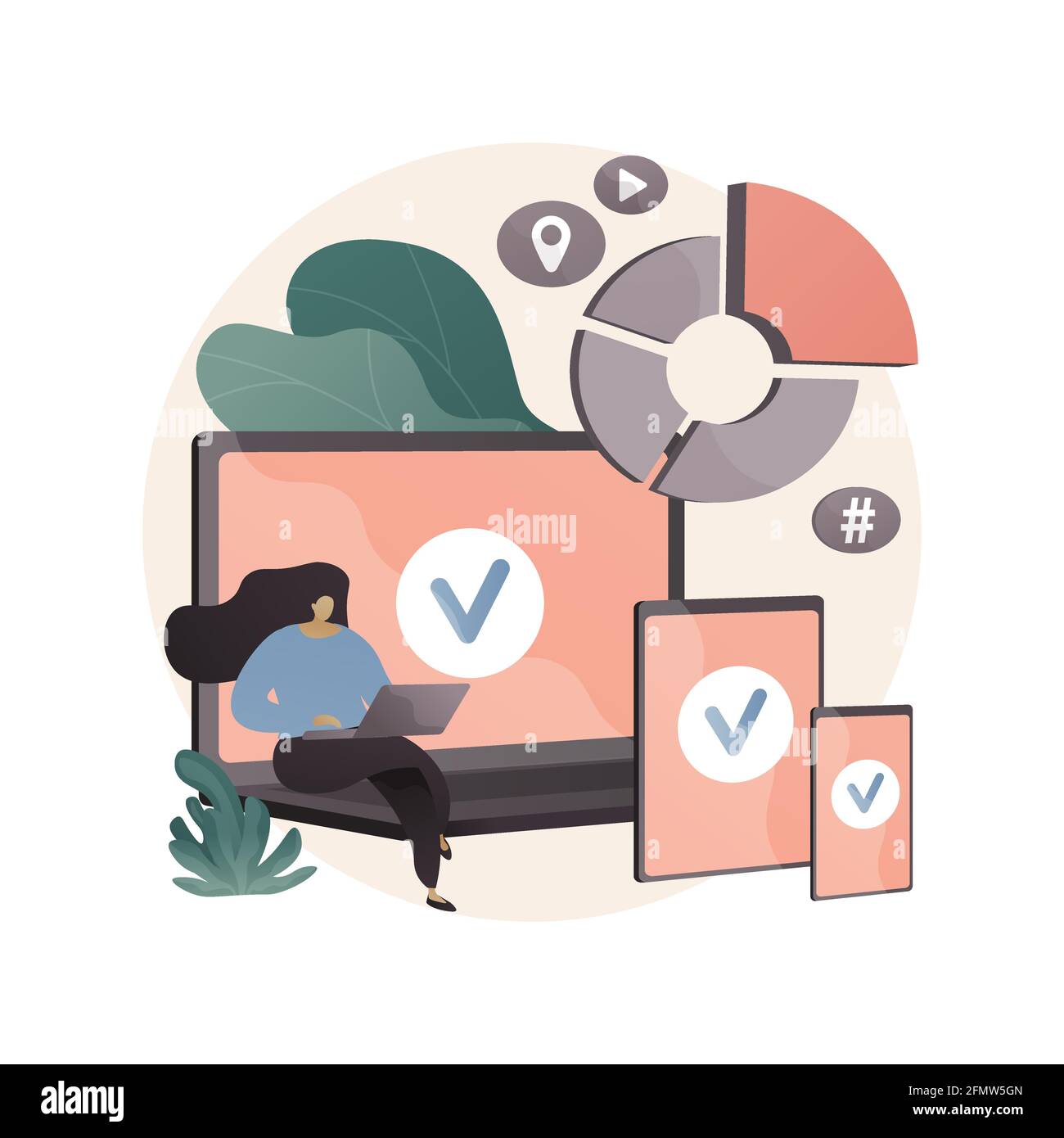 Cross-device tracking abstract concept vector illustration Stock Vector ...