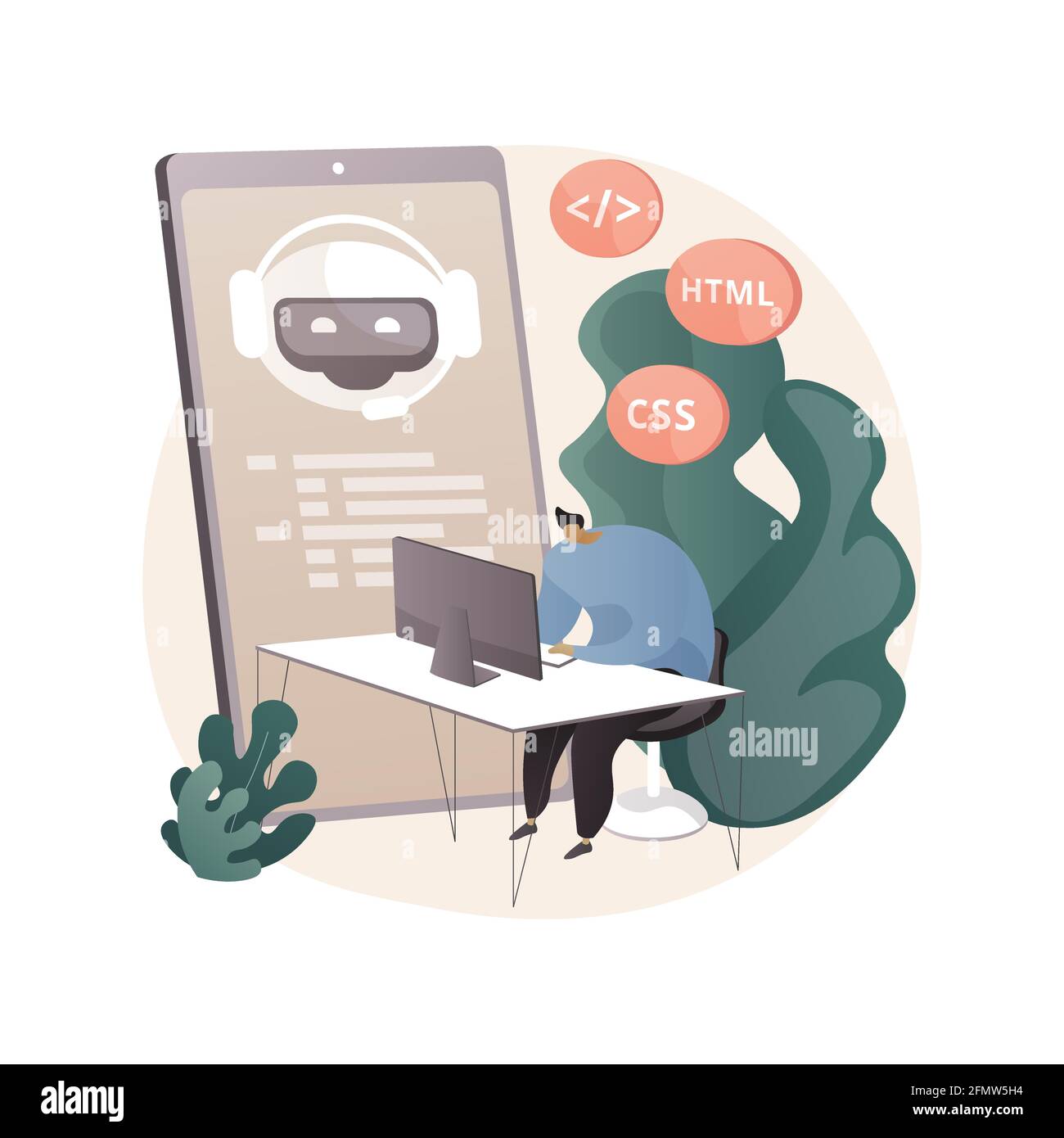 Chatbot app development abstract concept vector illustration Stock ...