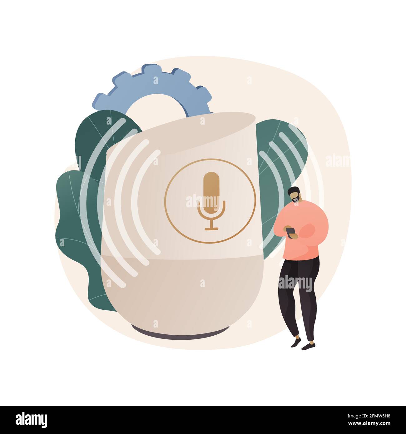 Voice activated speaker Stock Vector Images - Alamy