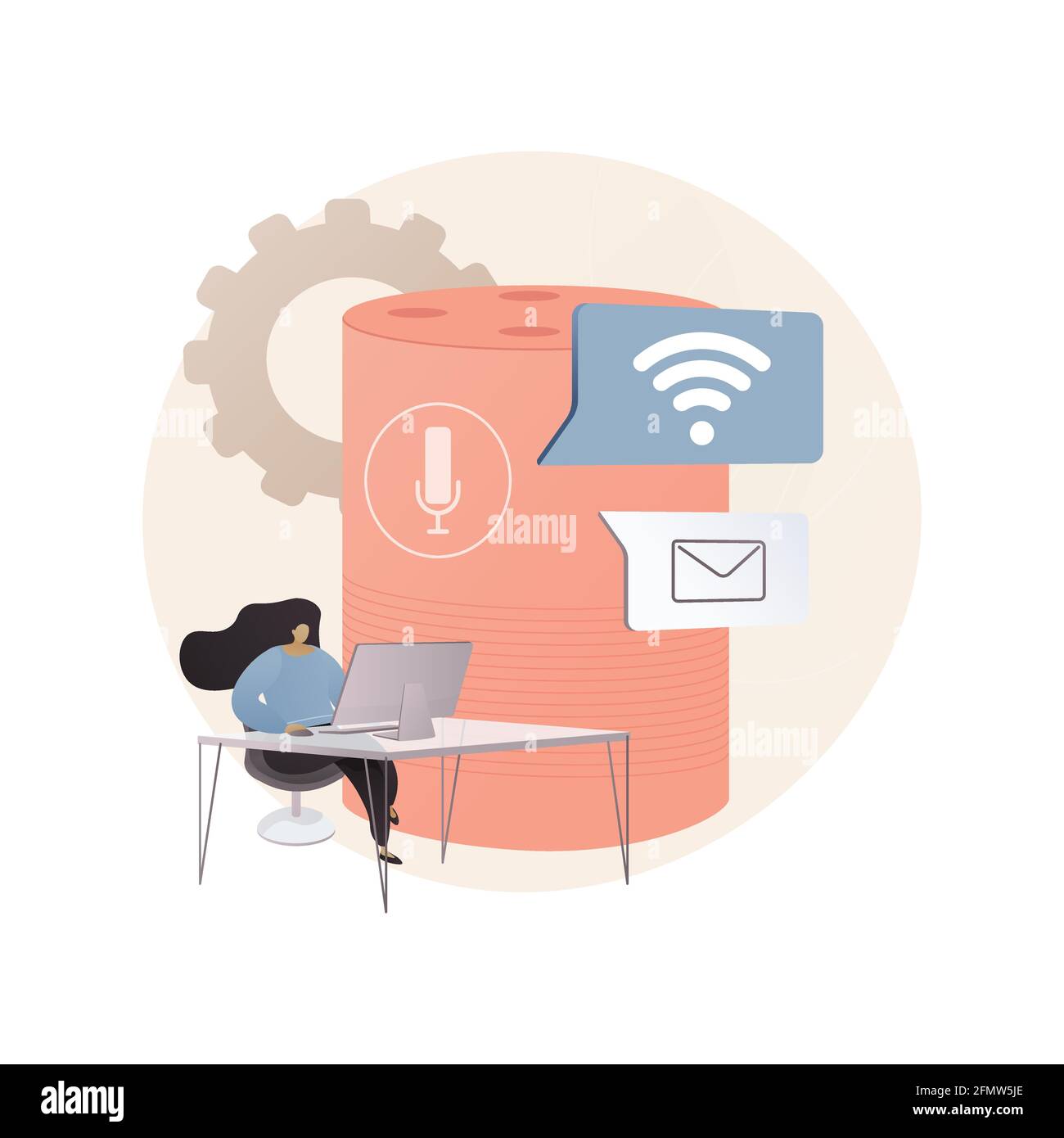 Smart speaker office controller abstract concept vector illustration ...