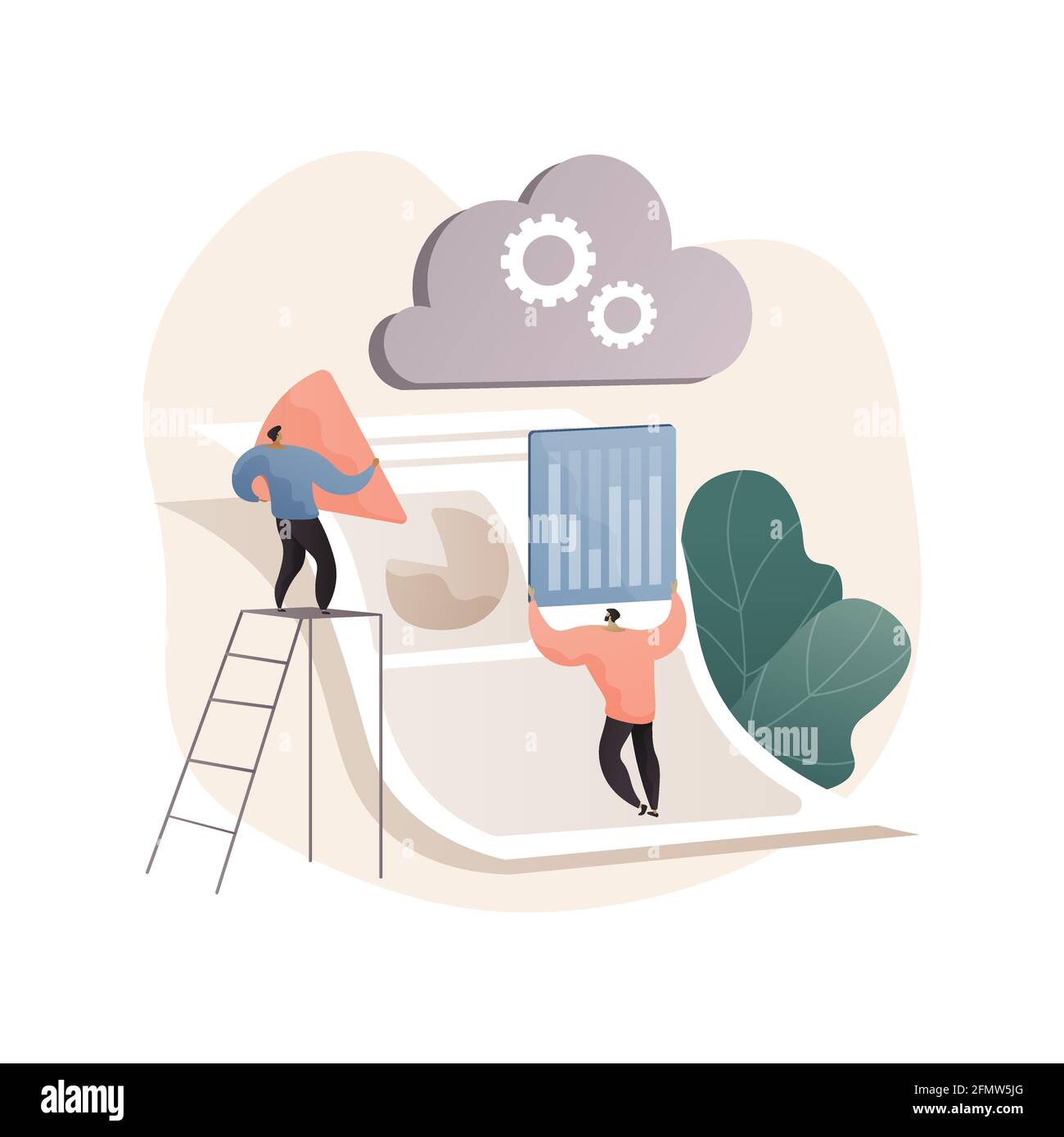 Cloud collaboration abstract concept vector illustration Stock Vector ...