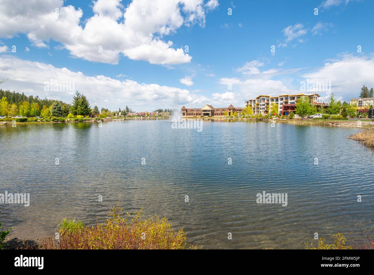 Riverstone public park and lake during spring in the Riverstone ...