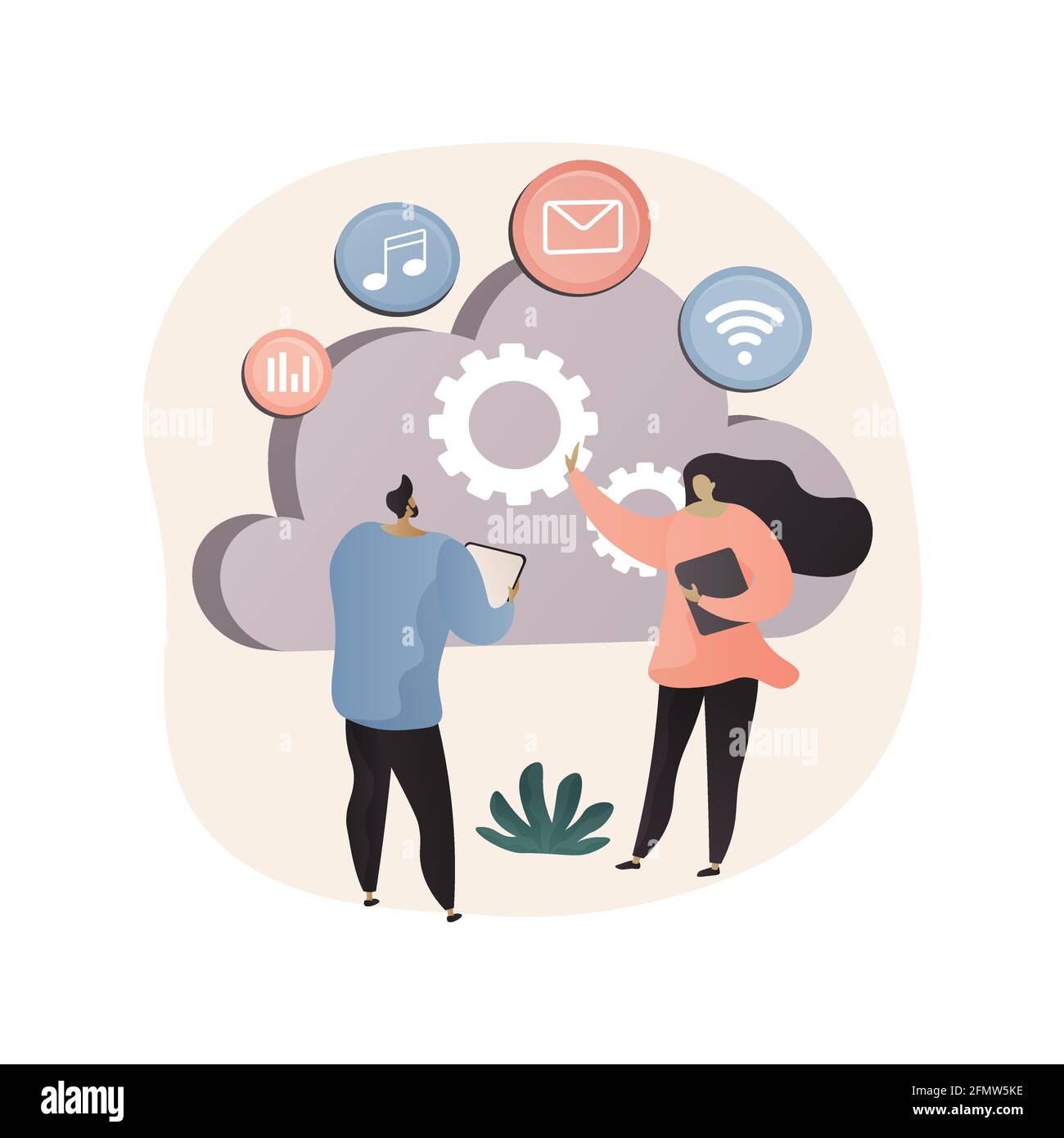 Cloud management abstract concept vector illustration Stock Vector ...